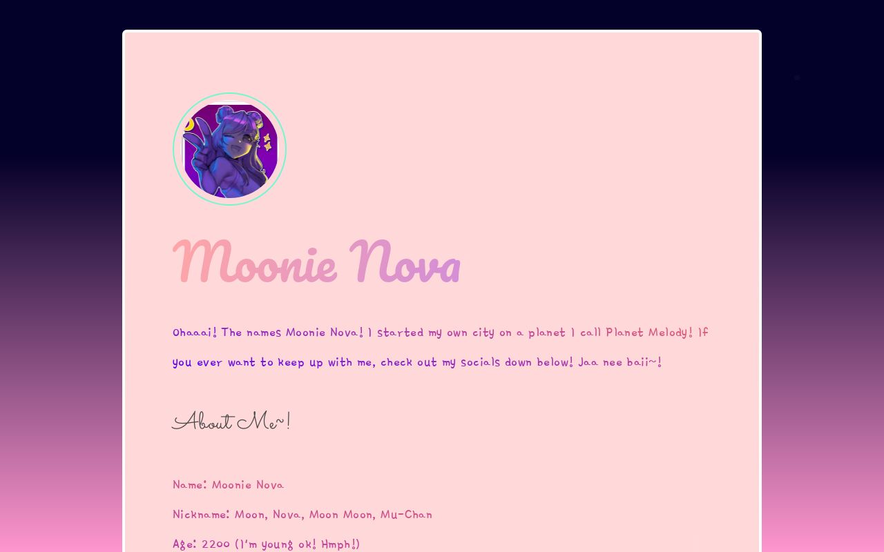 Moonie's Carrd Page!